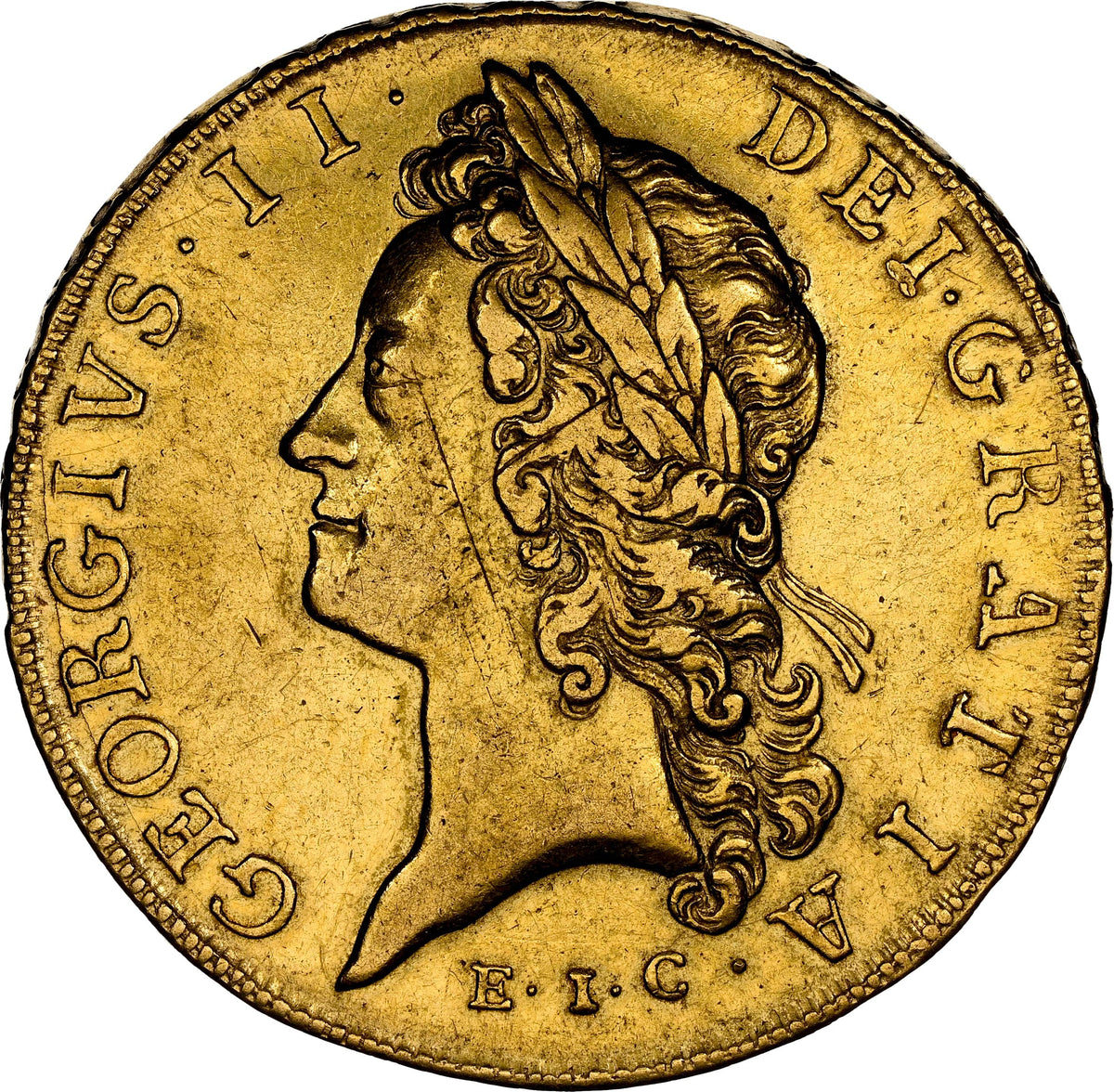 1729年 イギリス ジョージ2世 5ギニー金貨 AU55 E.I.C | 港区虎ノ門のアンティークコインギャラリア