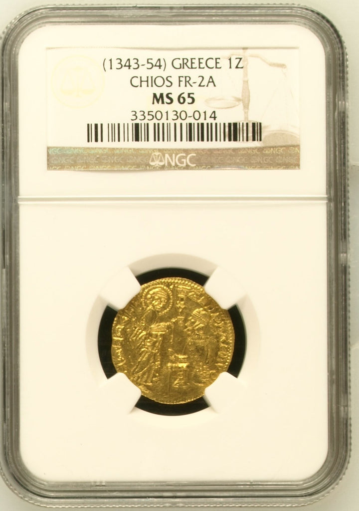 1343-54年 ギリシャ 1ゼッキーノ金貨 NGC MS65 | 港区虎ノ門のアンティークコインギャラリア